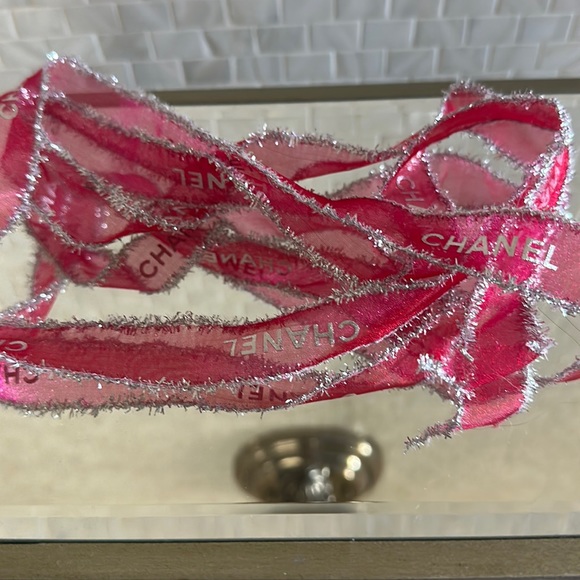 CHANEL | Other | Chanel Pink And Silver Ribbon | Poshmark